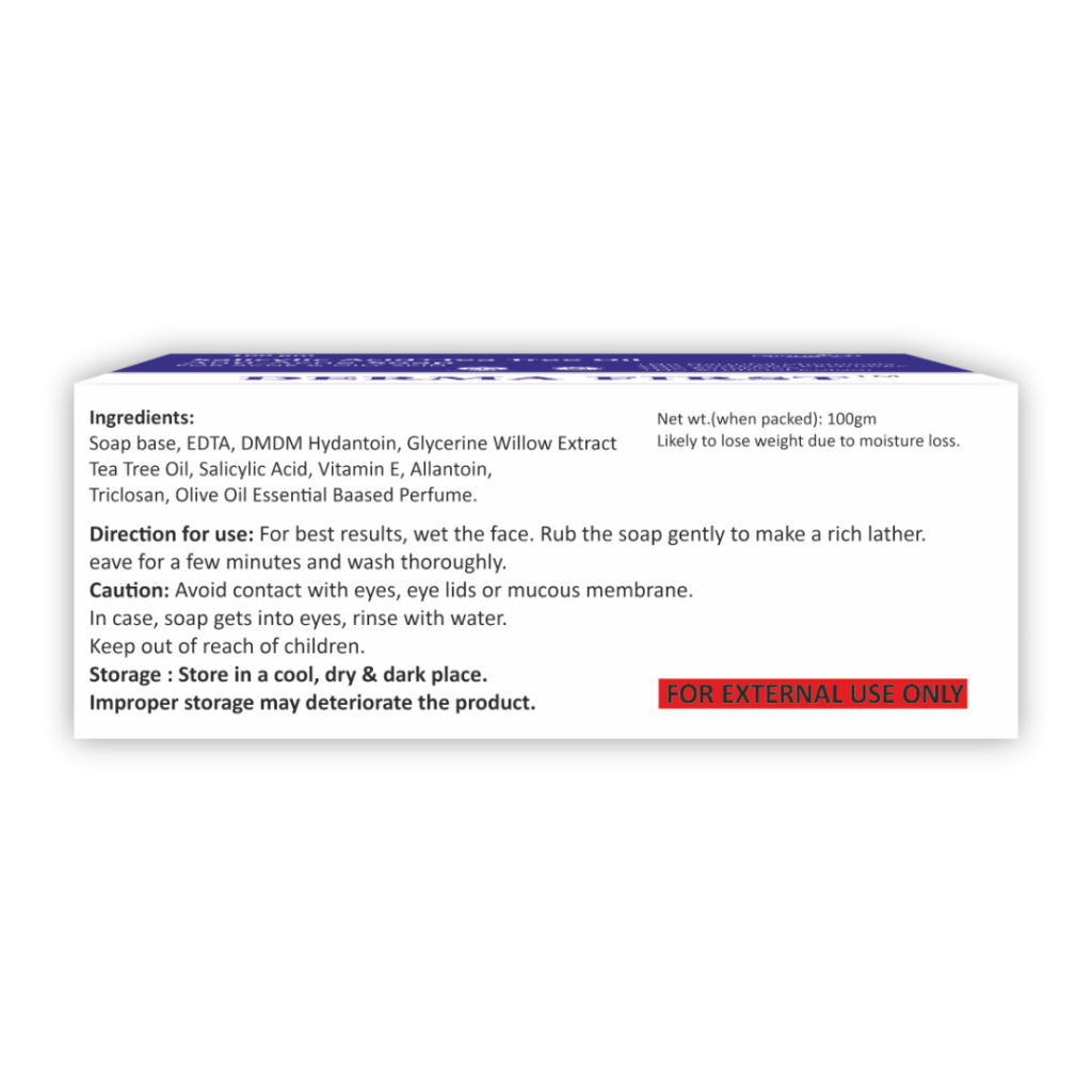 Derma First Salicylic Acid and Tea Tree Oil Anti-Acne Bath Soap Bar ...